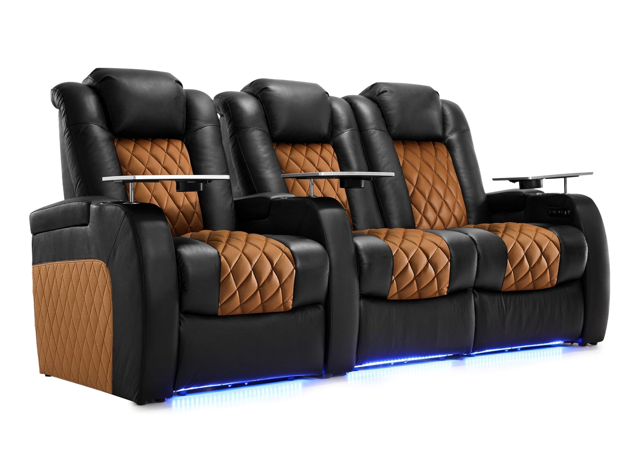 Two Tone Home Theater Sofas | Luxury Reclining Cinema Seating